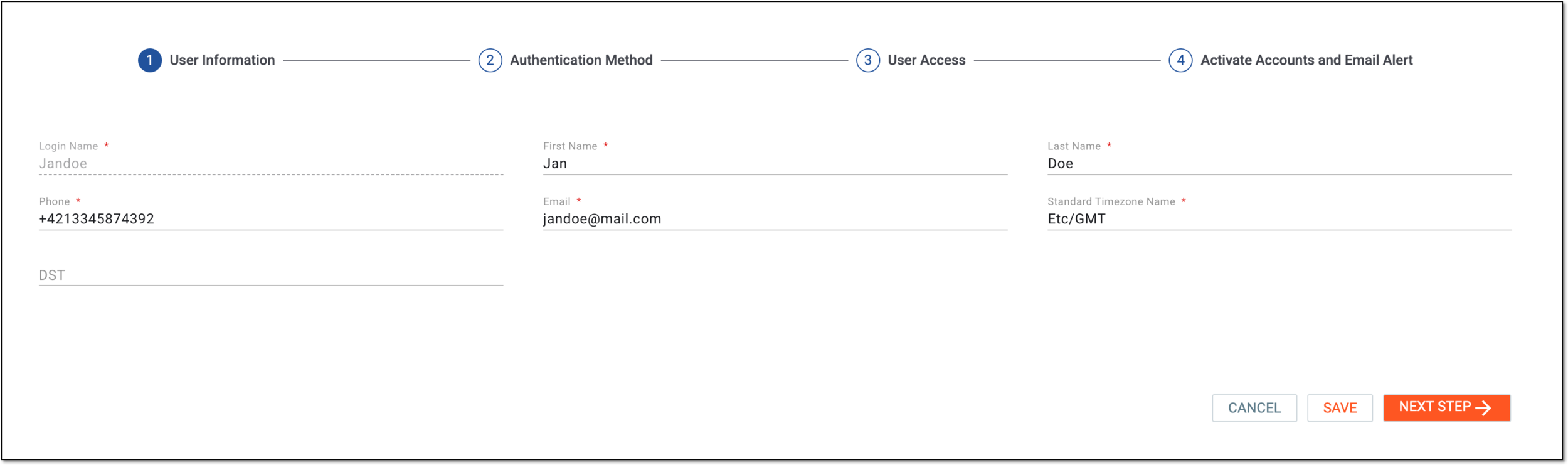 Edit user information