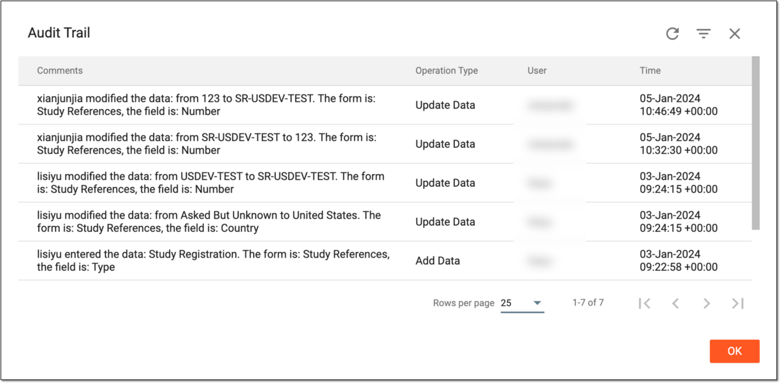 View study reference audit trail