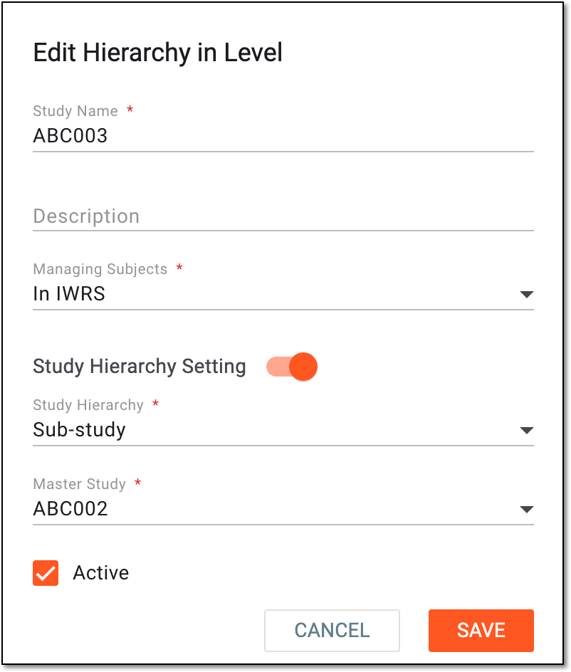 Create study for sponsor